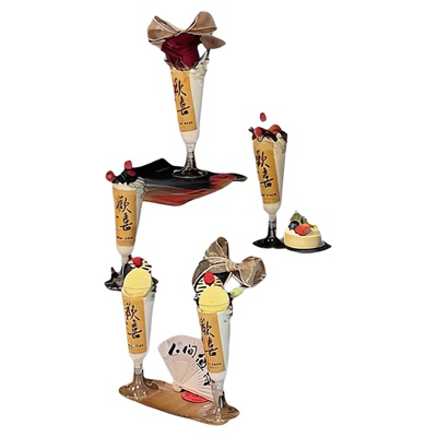 慕斯杯欢喜贴纸新中式婚礼甜品台