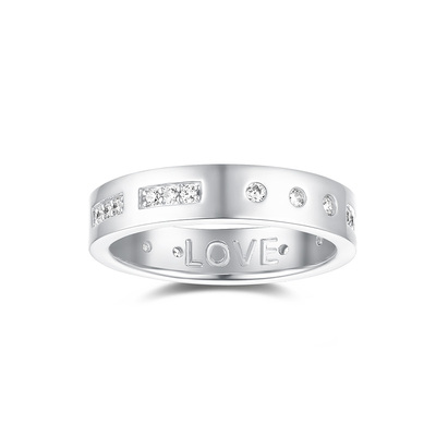 apm摩斯密码戒指玫瑰金情侣对戒