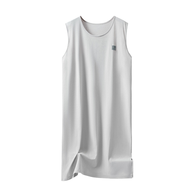 浪莎男士背心睡裙袍夏季纯棉无袖