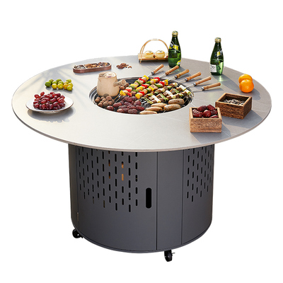 岩板烧烤桌围炉煮茶家用茶桌