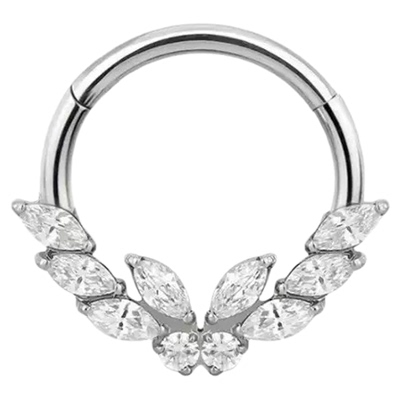 蝴蝶仙子 16g10mm钛合金搭扣闭口环防过敏daith鼻中隔daith亚文化