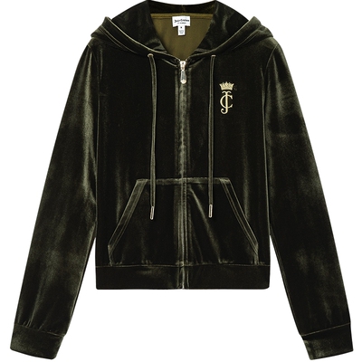 JuicyCouture橘滋连帽丝绒外套