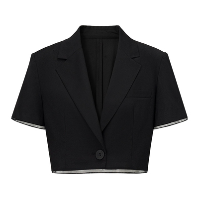 仿佛西装黑色时尚通勤外套