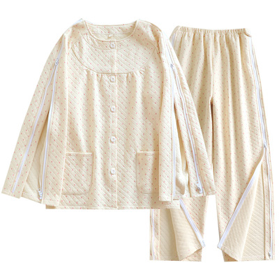 秋冬拉链全开易穿脱护理服