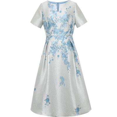 【精致礼服】粉蓝衣橱2026春女装新款优雅大气定位提花礼服连衣裙