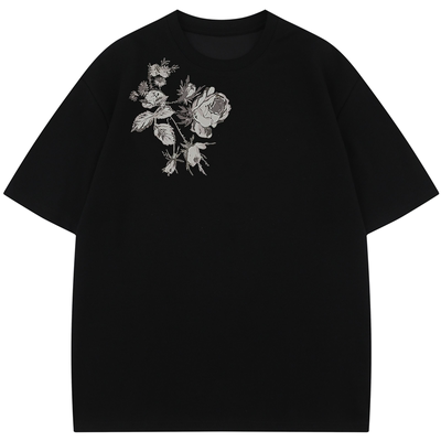 失落玫瑰休闲vintage短袖T恤