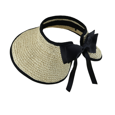 夏季女款空顶草编大檐防晒遮阳帽