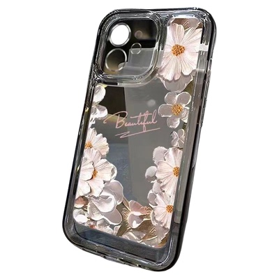 Oil painting white flowers clear case适用iphone 11 12 13 14 15 16 17 pro max XR XS MAX 7 8 PLUS