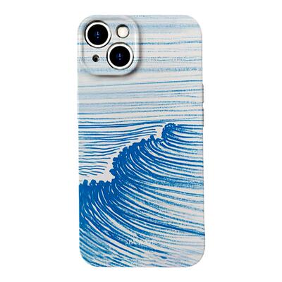 不停歇~简约线条海浪适用iPhone16/15pro手机壳华为mate60菲林畅享70硬OPPOr17苹果13vivos18软IQOO9一加ACE3