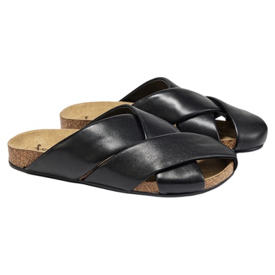 fed包头拖鞋夏季新款女鞋黑色厚底凉拖外出真皮半拖女S0701-ZF330