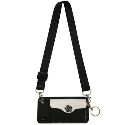 斜挎苹果零钱包16手机壳带挂绳