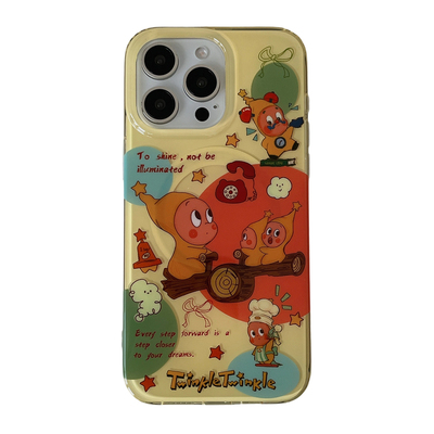 适用苹果手机壳跷跷板星星人