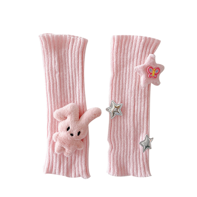 粉色堆堆护膝袜套纯棉洛丽塔腿套