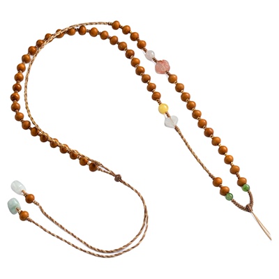 橄榄核珠链项绳女手工编制