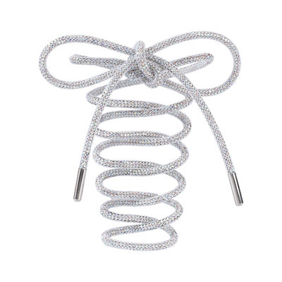 银色鞋带镶钻彩色老爹鞋绳圆复古