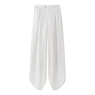 VIKTORIACHAN26SS春夏成衣系列新品 半松紧腰阔腿亚麻休闲长裤