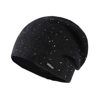 CACUSS女秋季针织堆堆帽毛线帽