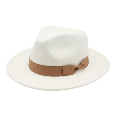 蝴蝶结配饰礼帽桃心顶米白色帽