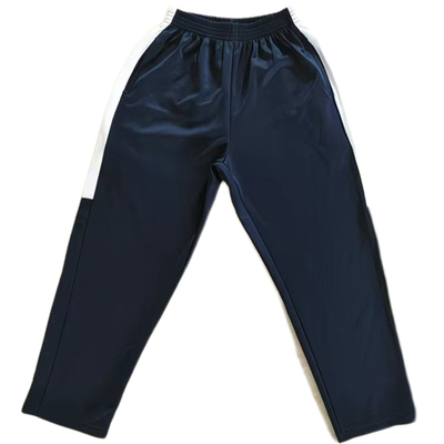 藏蓝色大中小学生校服裤子短白宽杠压灰色反光条校裤四季选项直口