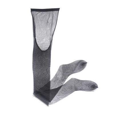 曼姿一线裆超薄性感高透黑丝