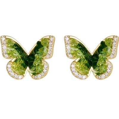 925银针清新蝴蝶耳环女