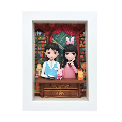 唯美V脸型卡通diy软陶照片定制