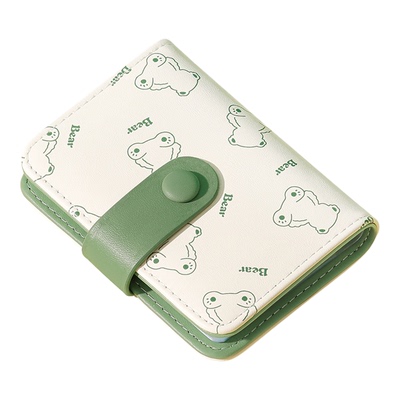 可爱小熊迷你PU皮多卡位短款卡包