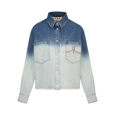 【24期免息】MARNI 2026春夏新品女士LOGO拼色牛仔外套