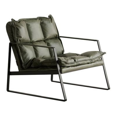 进口头层牛皮休闲椅单人沙发美式