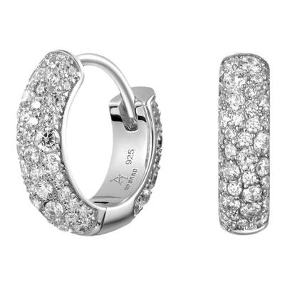 APORRO925银ins风圆形密镶耳环