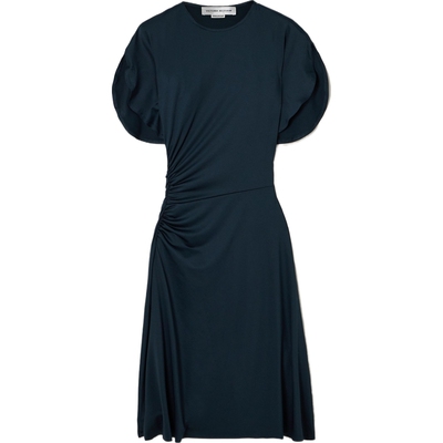 【38开门红】VICTORIA BECKHAM女士缩褶缎面平纹布中长连衣裙