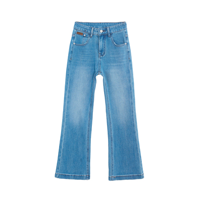 春季新款修身微喇牛仔裤女高腰显瘦提臀蓝色宽边九分弹力喇叭裤子