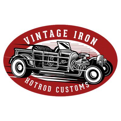 VINTAGE  IRON HOTROD CUSTOMS 老式复古改装车贴贴花#12211