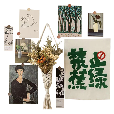 ins风挂饰干花墙饰编织挂毯壁饰