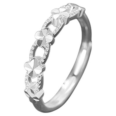 S999足银幸运四叶草镂空戒指