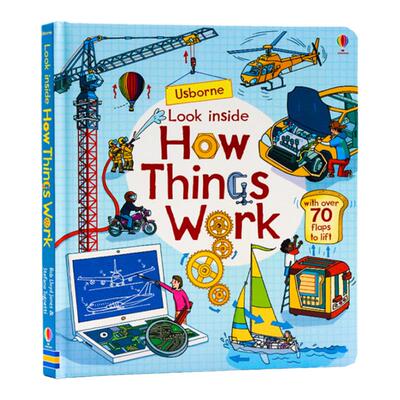 Usborne 看里面系列 英文原版 Look Inside How things Work 事物运转的秘密 立体翻翻书 儿童科普读物百科绘本 亲子共读3-6岁