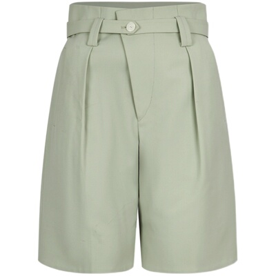 春夏高腰装饰腰带五分短裤