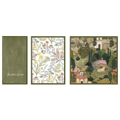 锐玺中古风绿色挂画斋普尔花园