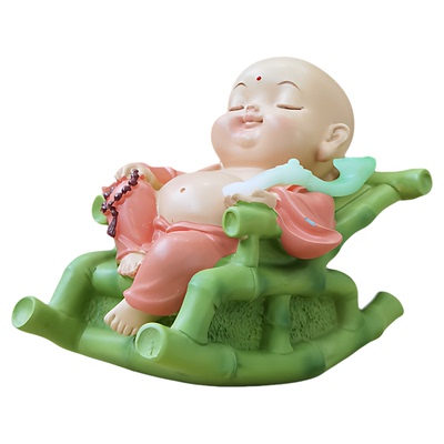 小弥勒躺椅摆件可爱装饰品