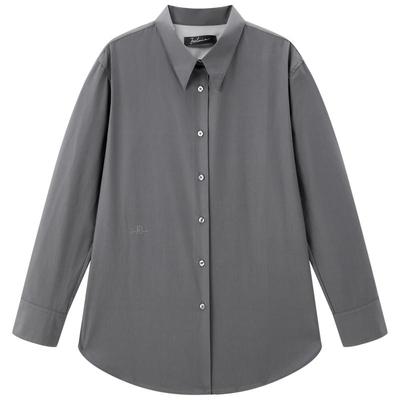 太平鸟大师系列女士高端通勤新款精致刺绣长袖衬衫上衣A1CAF130A