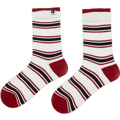 【商场同款】乐町条纹中筒袜26年春新款透气氛围感袜子C2YGG1241