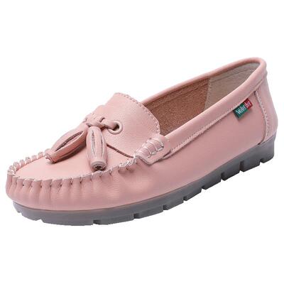 WalkerShop平底豆豆鞋真皮女鞋