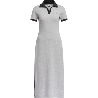 Adidas/阿迪达斯官方正品三叶草女士三条纹长款透气连衣裙KF0318