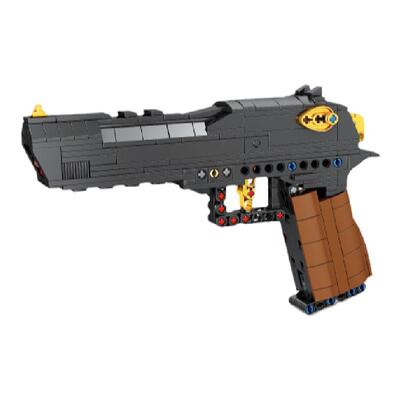 沙漠之鹰弹射狩猎模型积木玩具