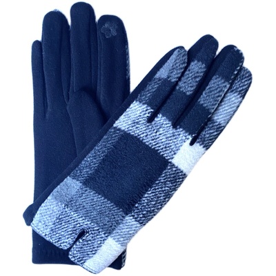 日本羊毛格纹保暖女款加绒手套