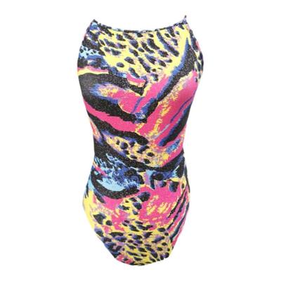 AEMIA豹纹遮肉显瘦三角连体泳衣