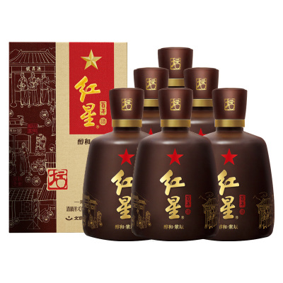 官方授权红星二锅头43度百年醇和紫坛500ml兼香纯粮白酒中秋送礼