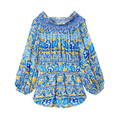 Desigual【Stella Jean设计师款】热带风橡筋收腰连体短裤