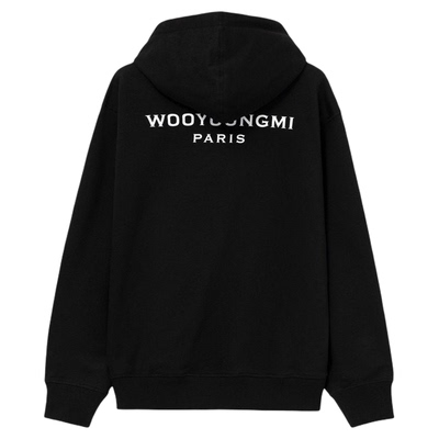 新品WOOYOUNGMI25秋冬男士简约休闲日常舒适金属LOGO款长袖卫衣