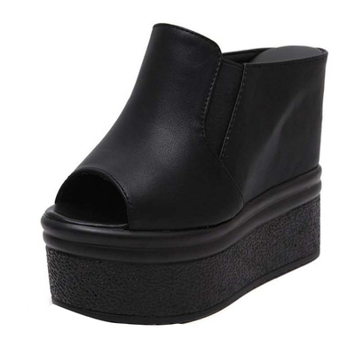 鱼嘴坡跟超高跟女鞋厚底鞋内增高